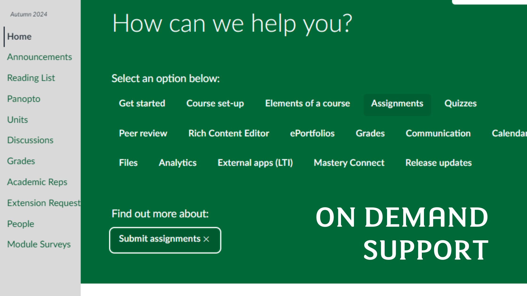 On-demand support resource in Canvas – IS News Blog
